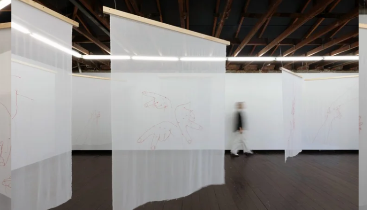 Labyrinths of Signs | Textile Installation | Sue Jo Wright - Deaf Connect